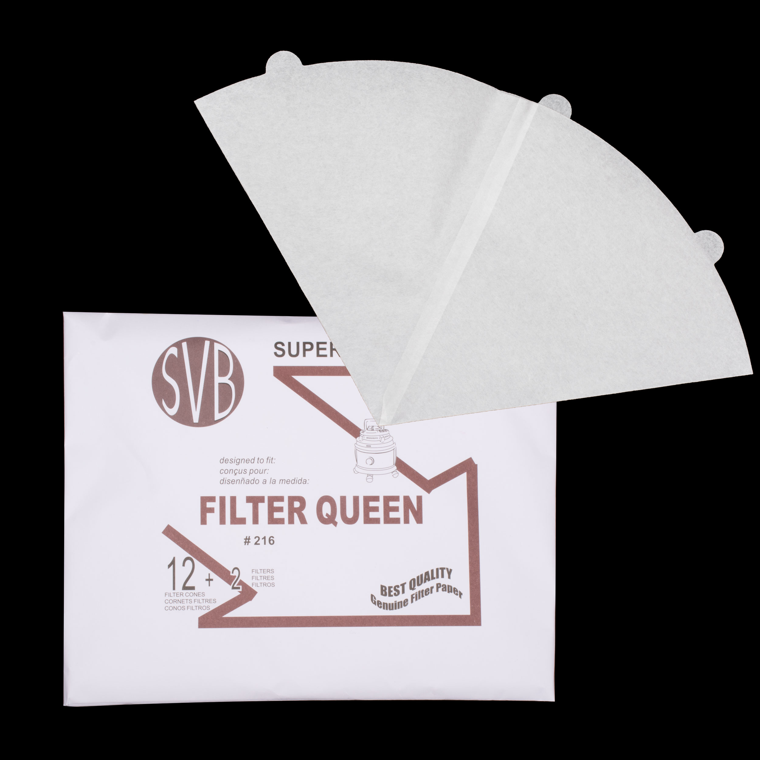 Filter Queen Paper Cone **12 Pack - Welcome